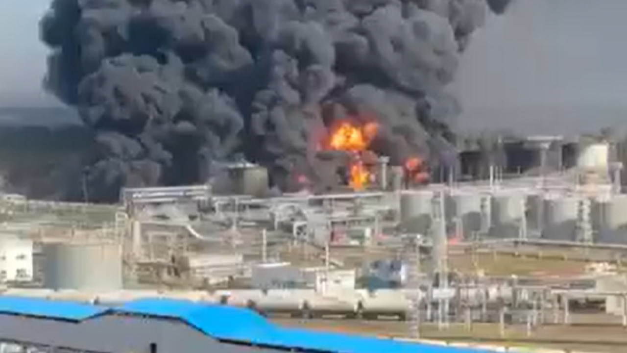 Russian refinery still burns as Kyiv targets energy sector
